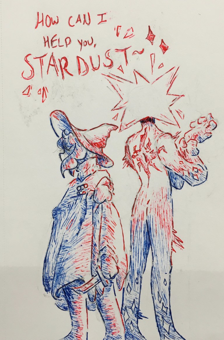 HOW CAN I HELP YOU, STARDUST?! (In Stars and Time Fanart) (Pen Drawing ...